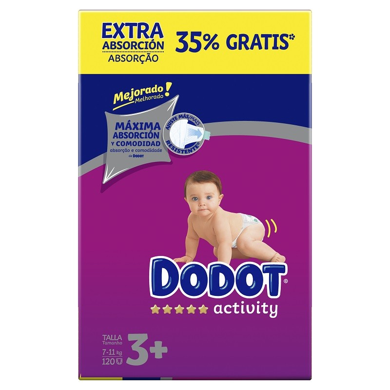 DODOT Activity Diapers Extra Box Size 3 120 units【24 HOUR SHIPPING】 – farma2go