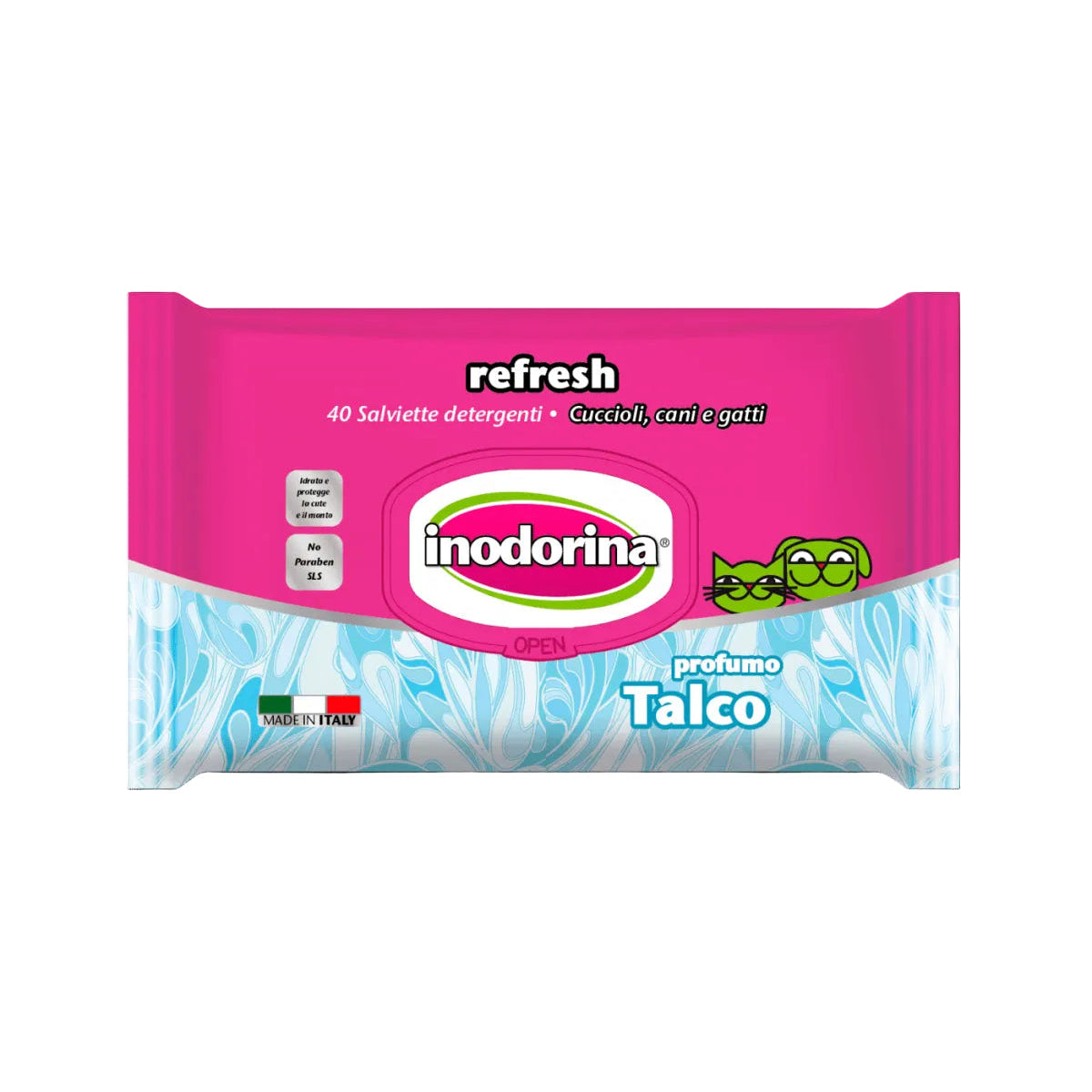 Inodorina Refresh - Talcum Wipes 40 pcs, Alcohol-Free – farma2go