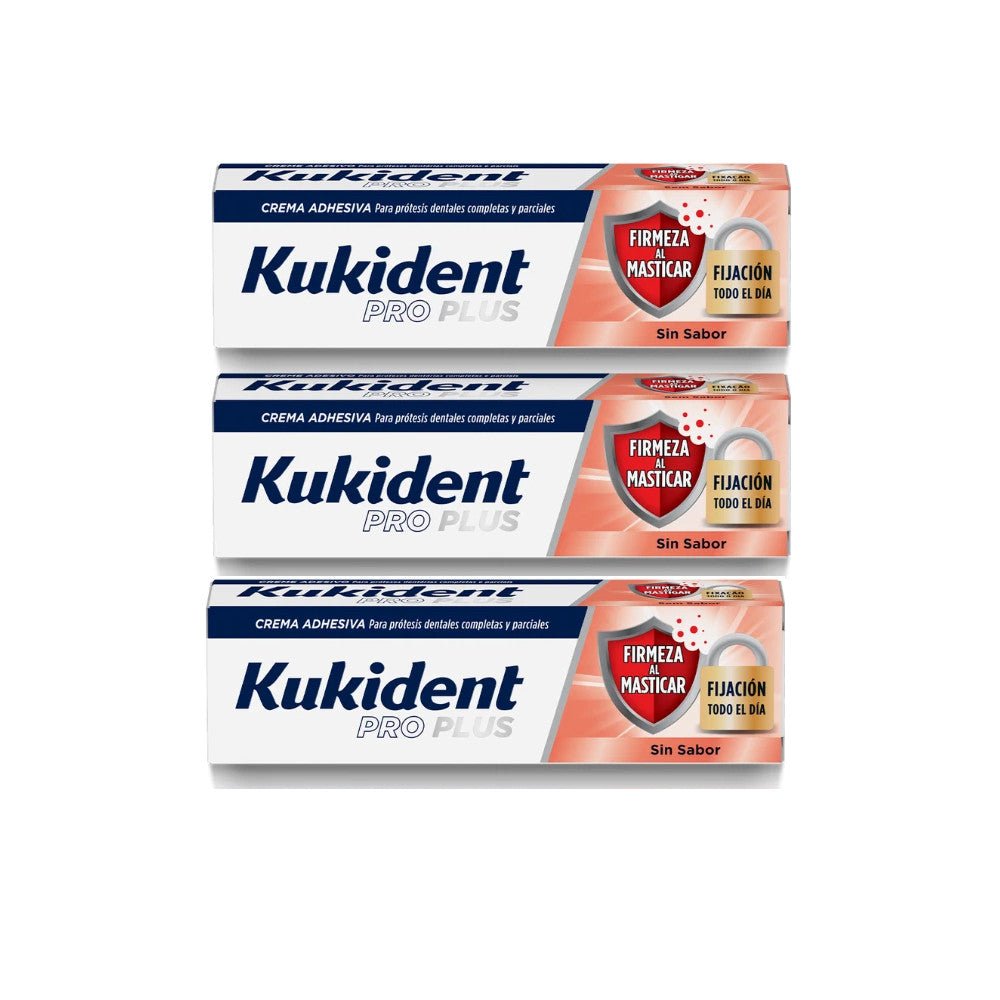 KUKIDENT Pro Plus Firmeza al Masticar Triplo 3x40g – farma2go